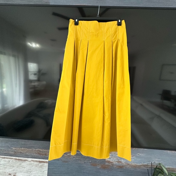 Zara | Skirts | Zara Yellow Pleated Maxi Skirt Aline Resort Wear | Poshmark